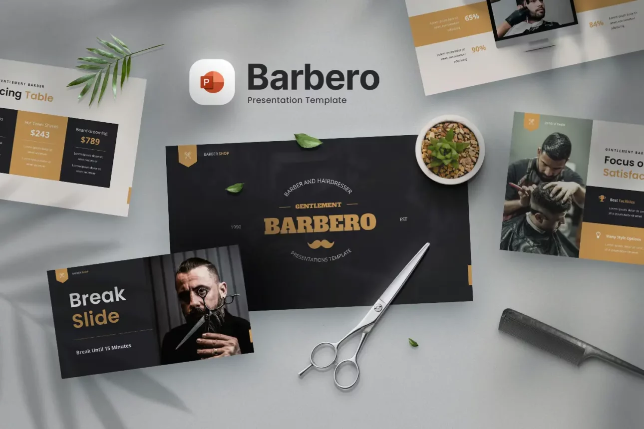 Barbero - Barbershop Powerpoint Template | عالمكم
