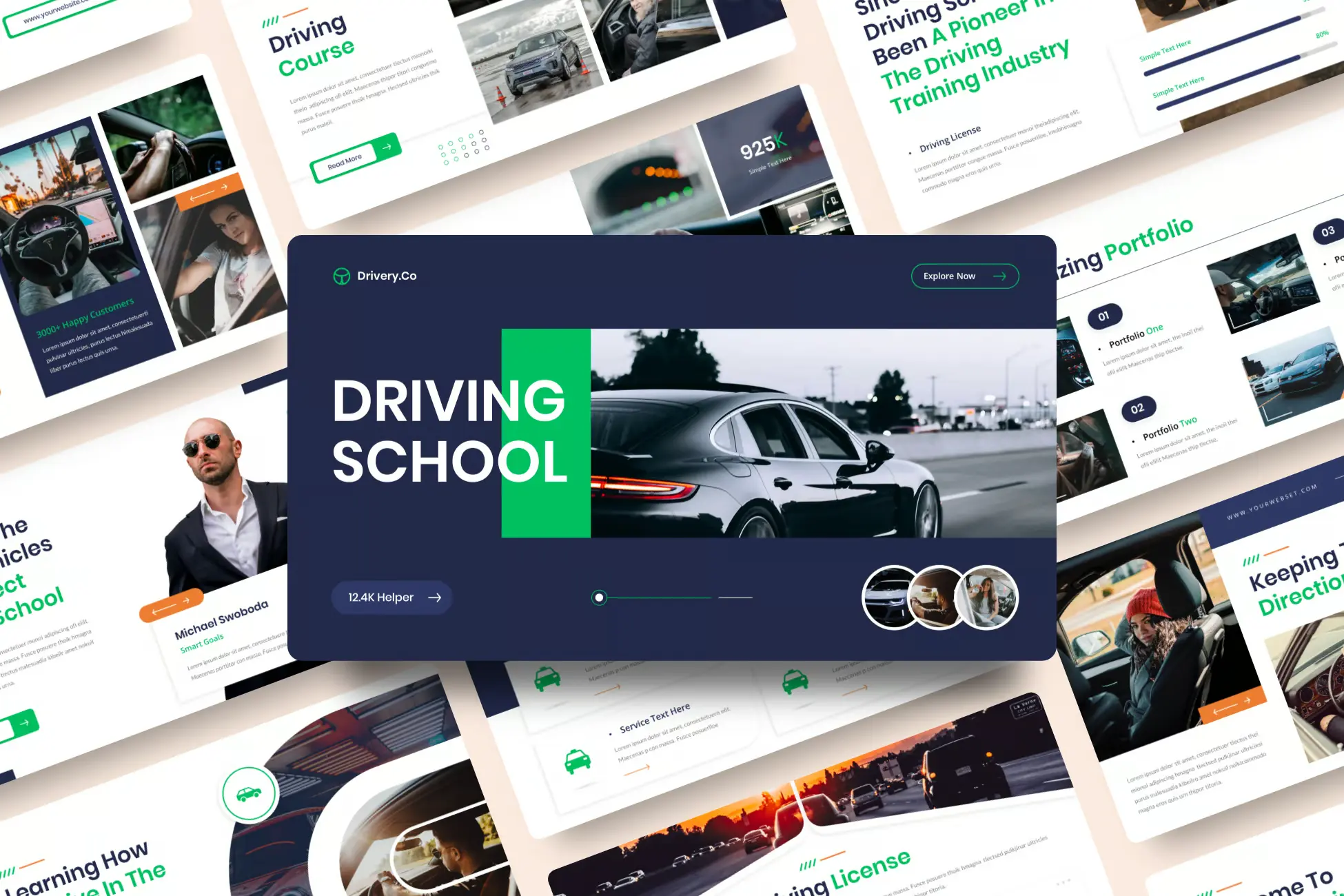 Drivery - Driving School PowerPoint Template | عالمكم