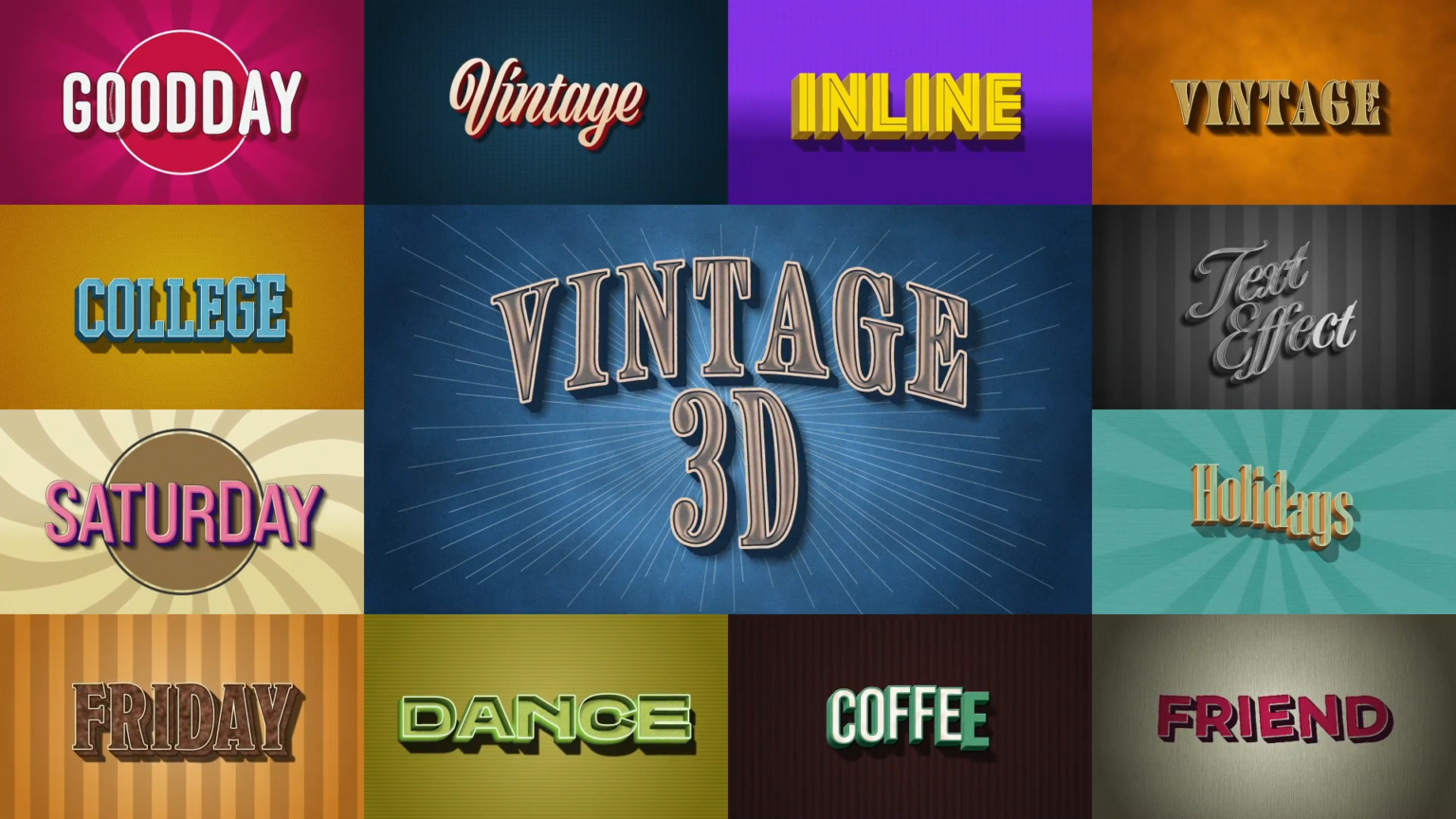 3D Retro Vintage Titles | عالمكم
