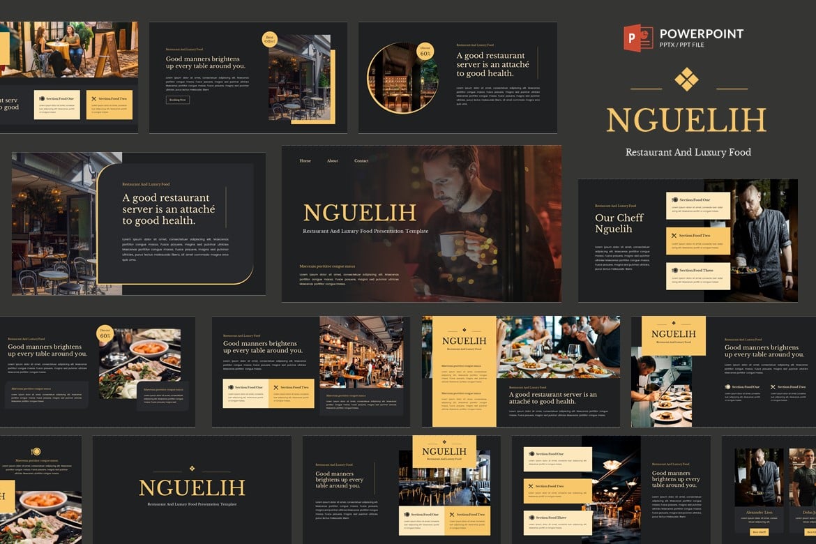 Luxury Food & Restaurant Powerpoint Template | عالمكم