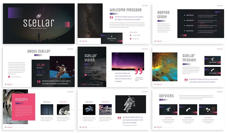 Stellar - Astronomy Powerpoint Template | عالمكم
