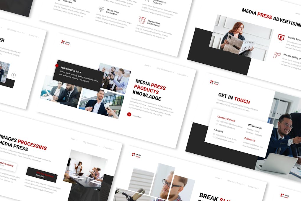 Media Press Powerpoint Presentation Template | عالمكم